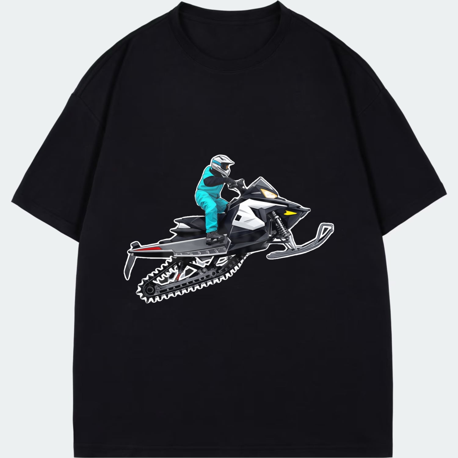 Snowmobile Rider T Shirt Black Snowmobile And Rider Graphic Outdoor ...