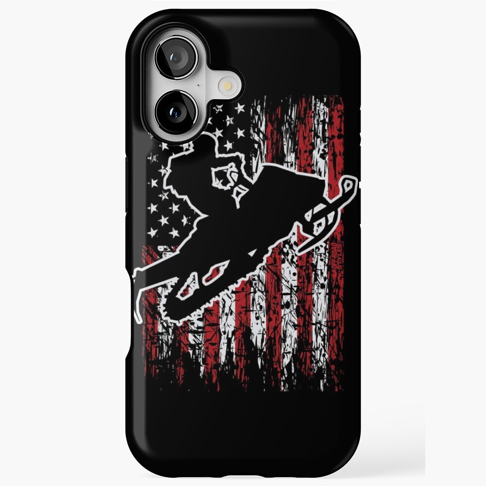 Snowmobile Rider USA Winter Sports Phone Case for iPhone 17 through 11 ...