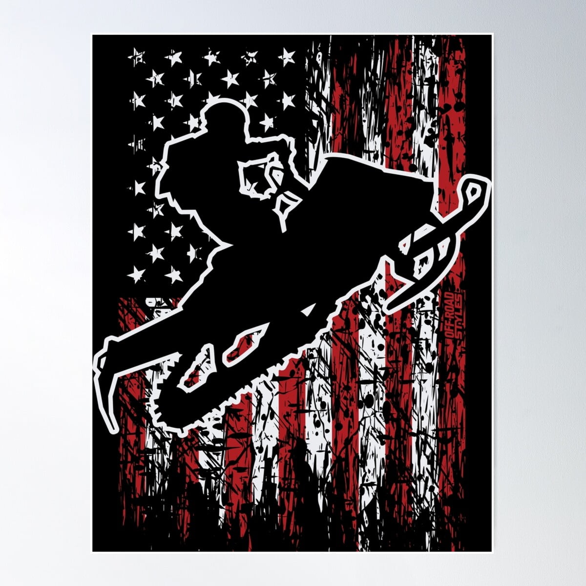 Snowmobile Rider Usa Poster Wall Art, Modern Wall Decor, 16x24 UNFRAMED ...