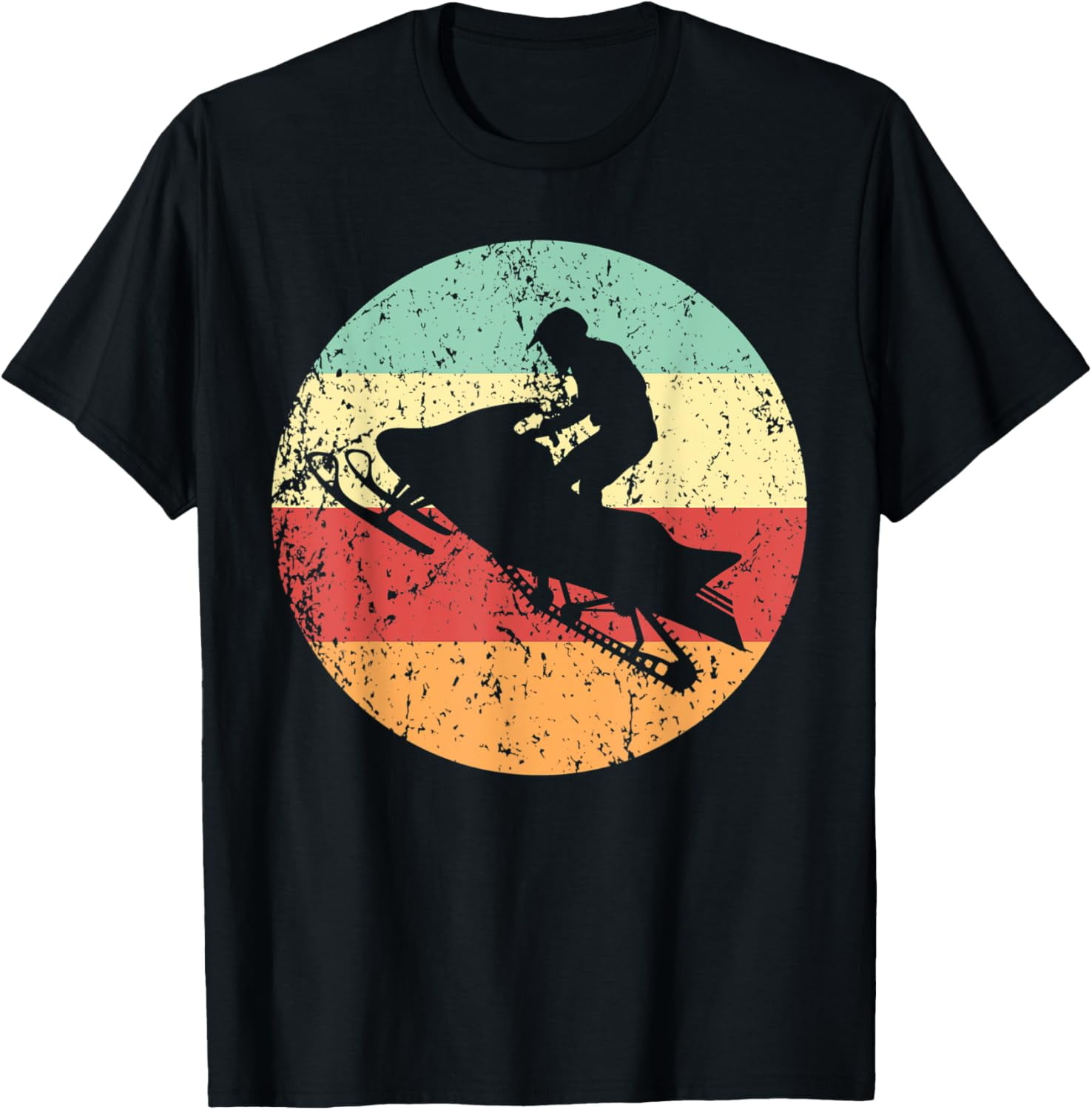 Snowmobile Style Snowmobiling Cool Retro 1970's Style Circle T-Shirt ...
