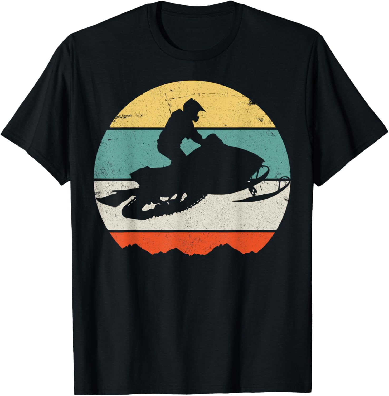 Snowmobile T-Shirt Retro Heartbeat Snowmobile mens t shirt，black，women ...