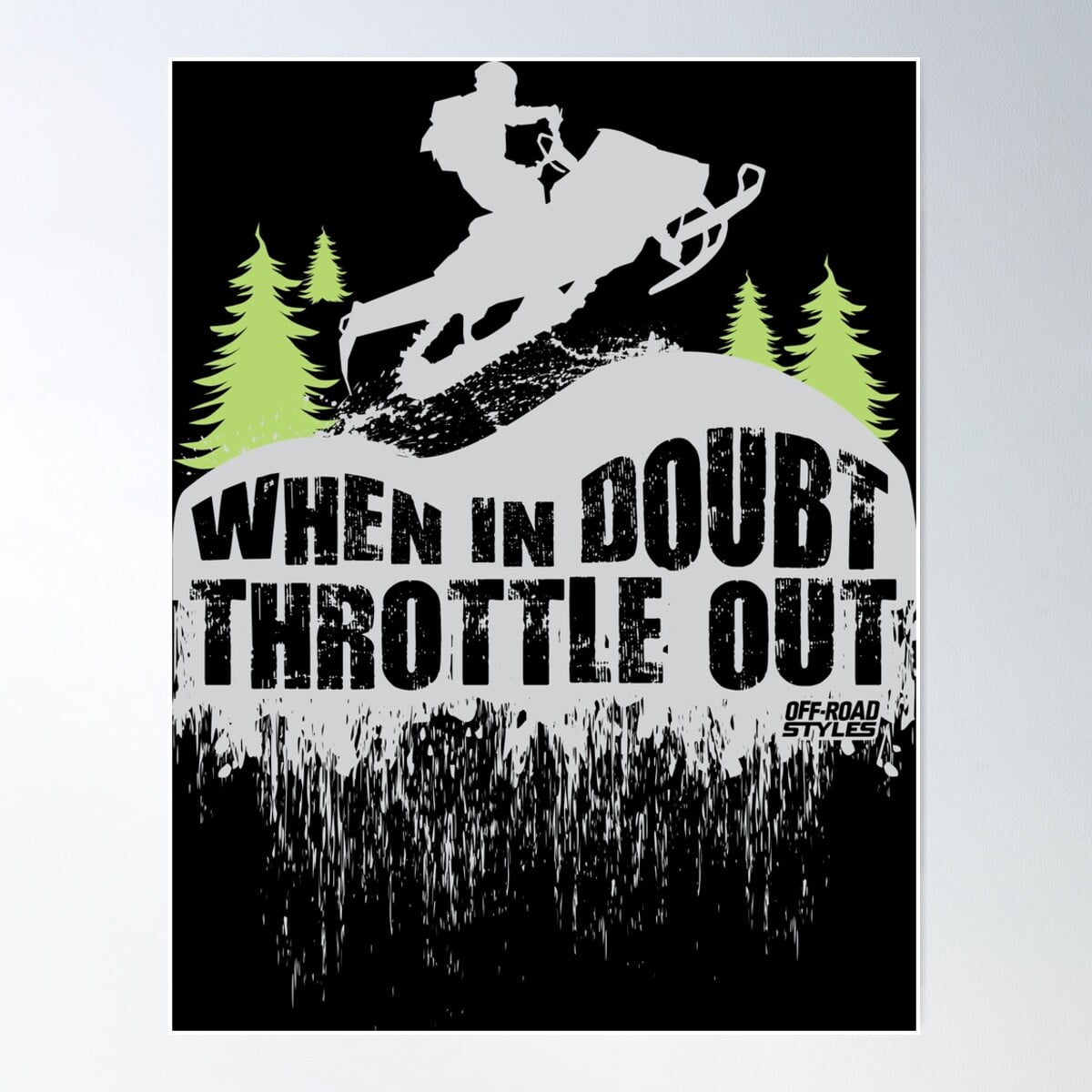 Snowmobile Throttle Out Poster Wall Art, Modern Wall Decor For Living ...