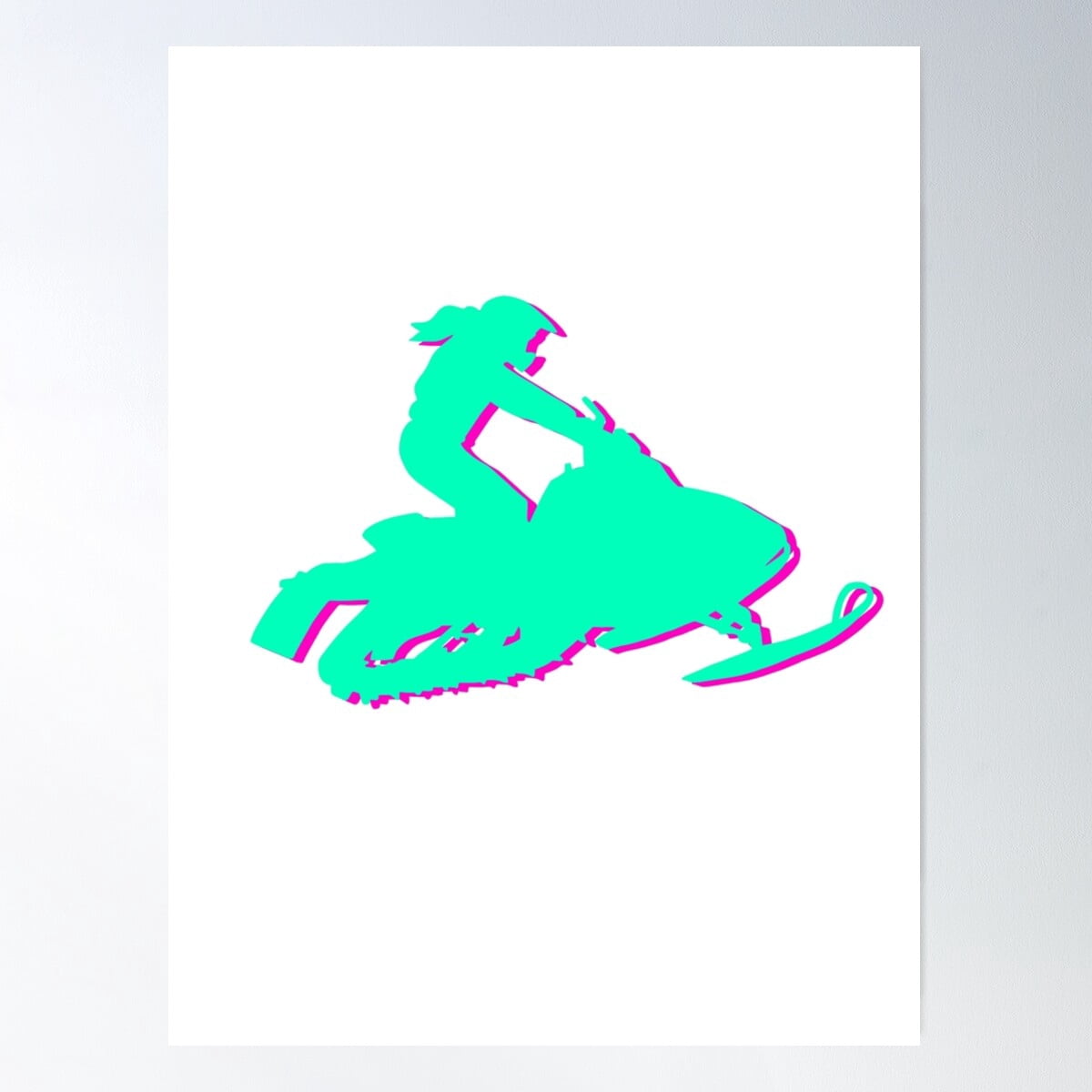 Snowmobile Woman Poster Wall Art, Modern Wall Decor For Living Room ...
