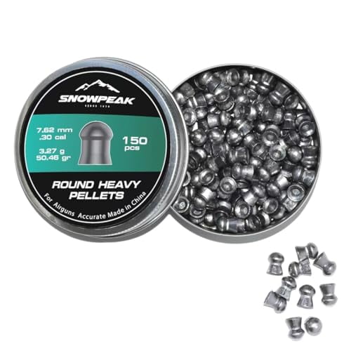 Snowpeak Round Heavy Pellets 7.62mm for Air Rifles (1 Pack of 150 ...