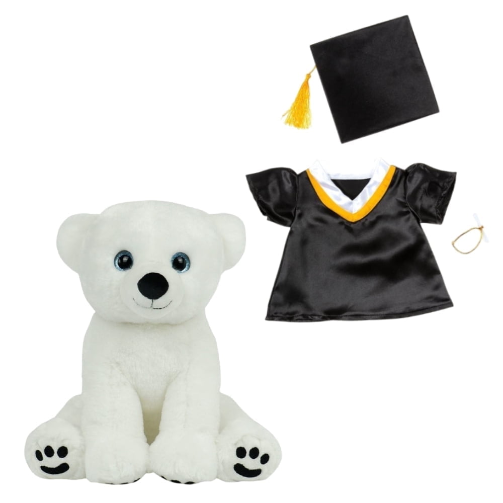 Plush Gear Snowpuff Polar 16" Bear Plush with Cap & Gown – Soft Toy for ...