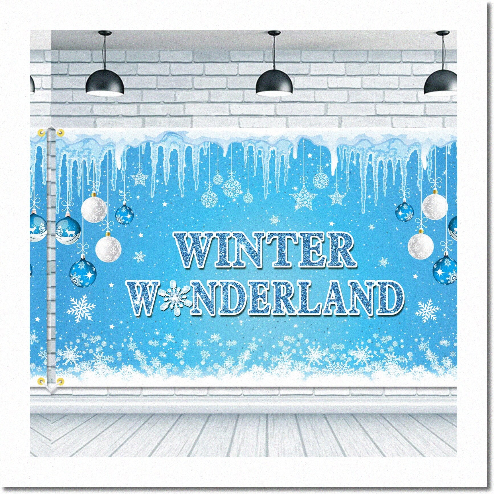 Snowscape Spectacular: 73x43" Winter Wonderland Backdrop Banner - Large ...