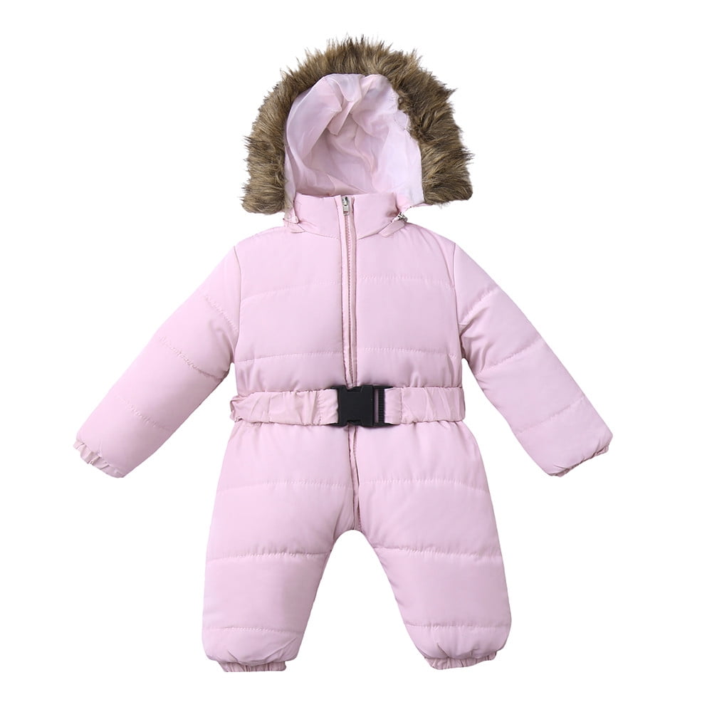 Snowsuit Toddler Girl Bib Winter Baby Boy Girl Romper Jacket Hooded Jumpsuit Warm Thick Coat ...