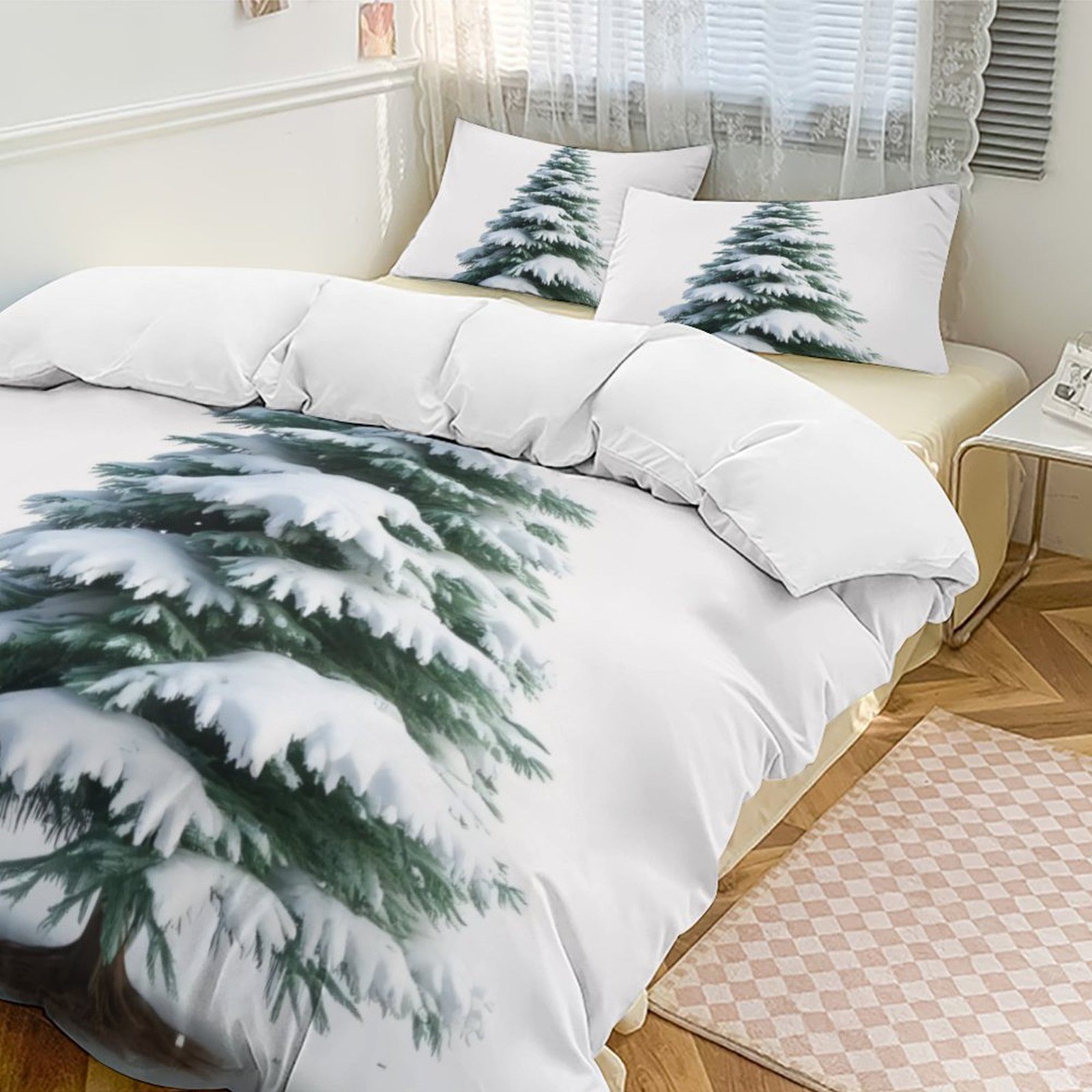 Snowy Christmas Tree 3D Duvet Cover Set Quilt Cover Theme of Kid Boy ...
