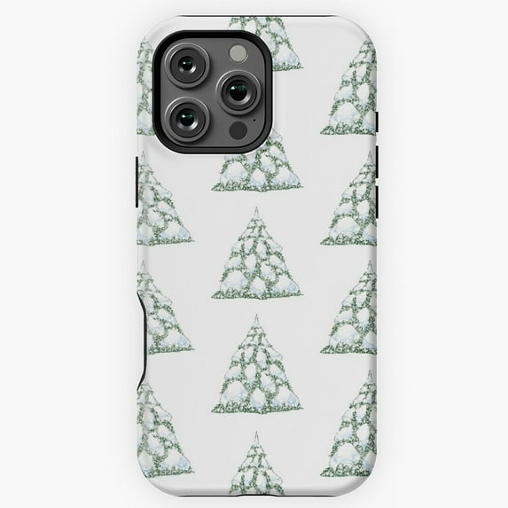 Snowy Christmas Tree Holiday Winter Scene iPhone Case 17 through 11 Pro ...