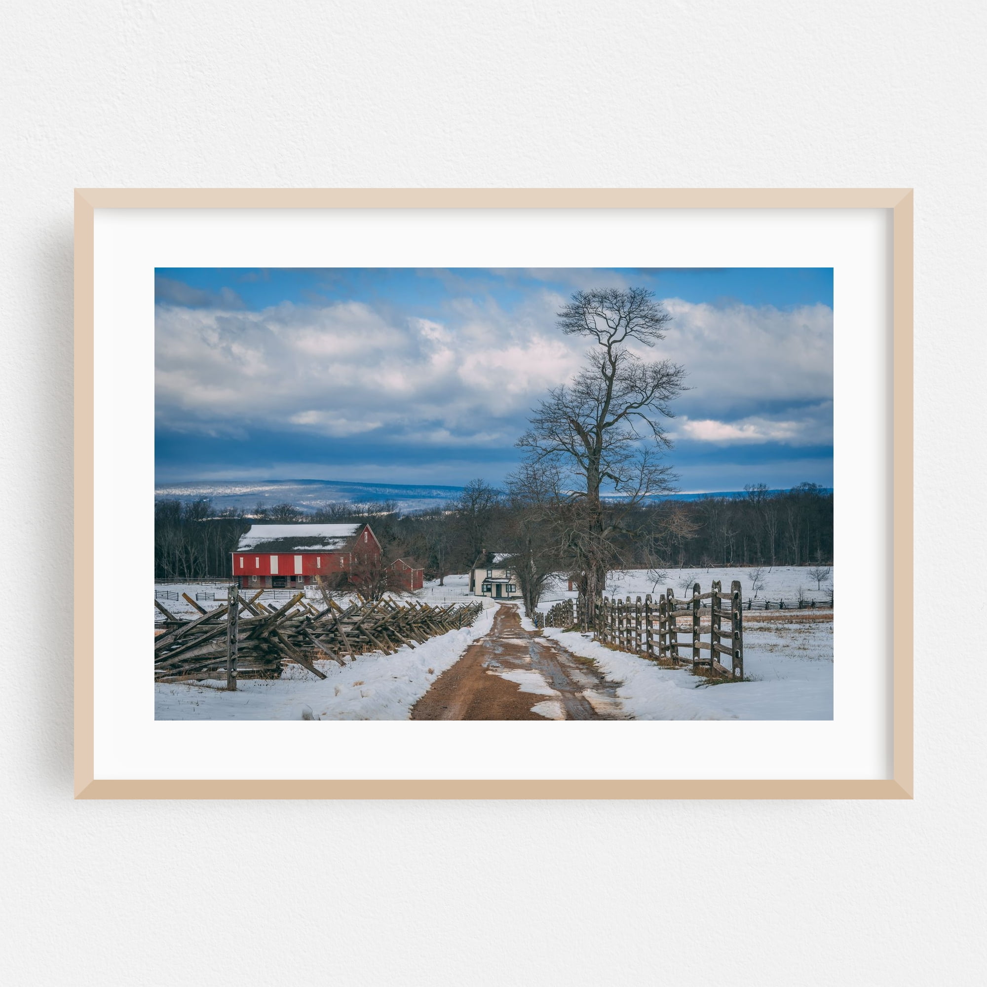 Snowy Farm, Gettysburg 01 - Gettysburg Pennsylvania Photography Oak ...