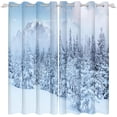Snowy Forest Soft Window Curtain, Ice And Snow 3D Valance Pattern ...