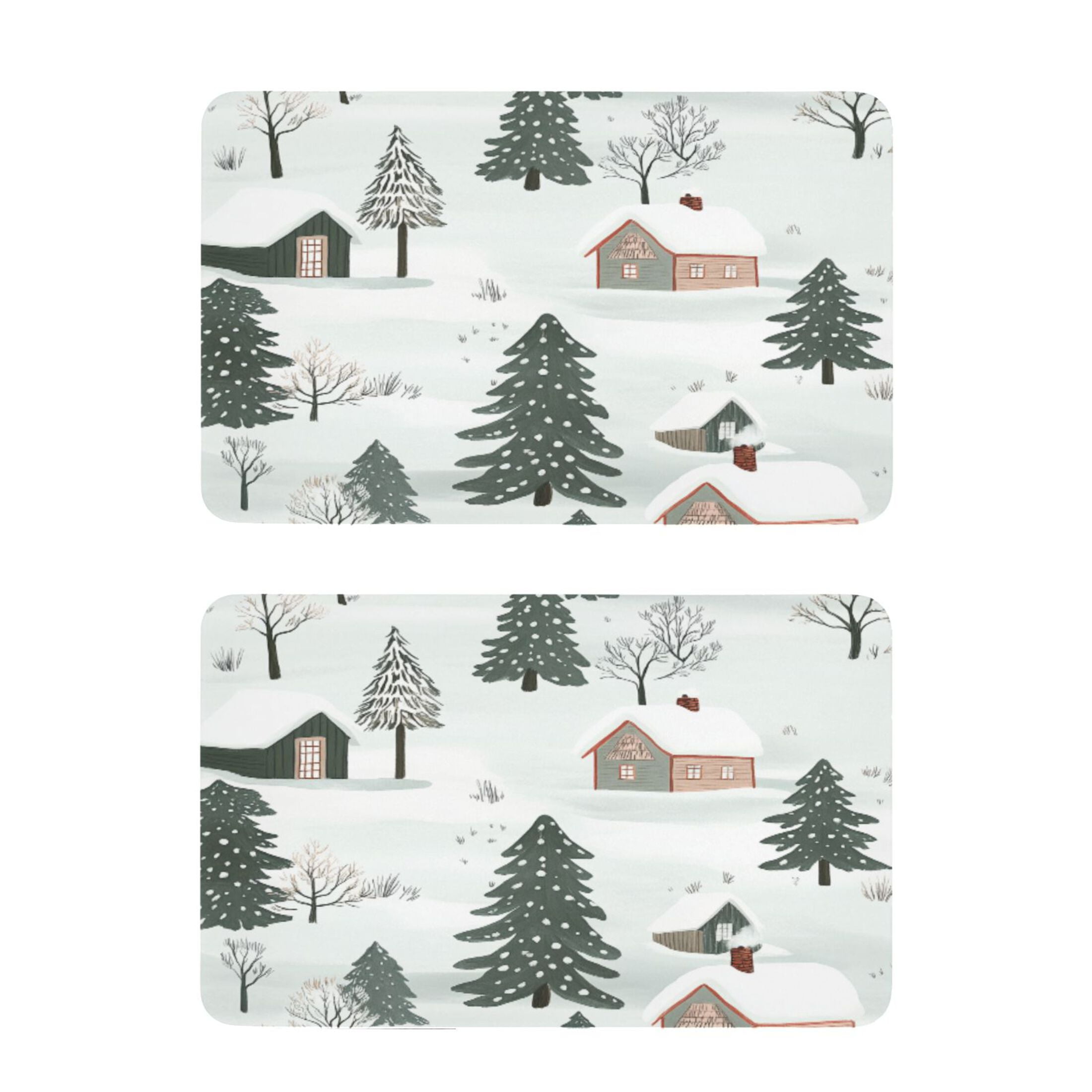 Snowy Landscape 2 Pack 4x2.5 Inch Magnetic Stickers Thick and Strong ...
