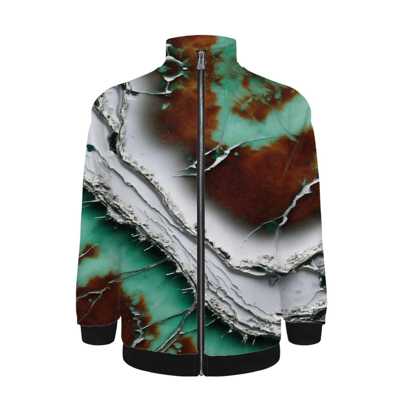 Snowy Mountain Peaks Jacket Men's Street Cool Long Sleeves Coat ...