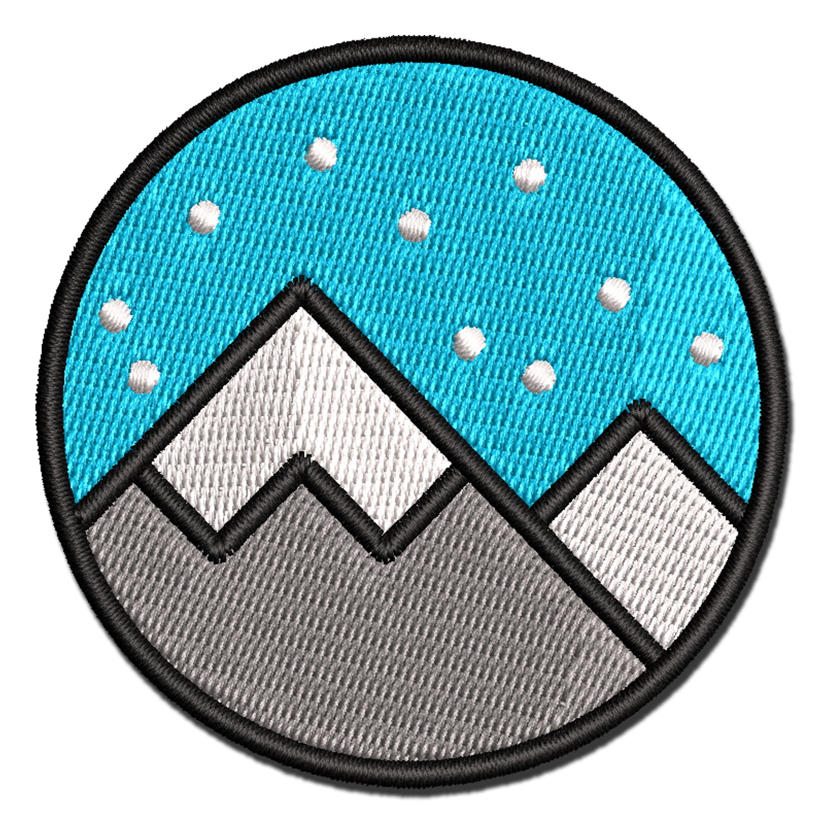 Snowy Mountainscape Applique Multi-Color Embroidered Hook & Loop Patch ...