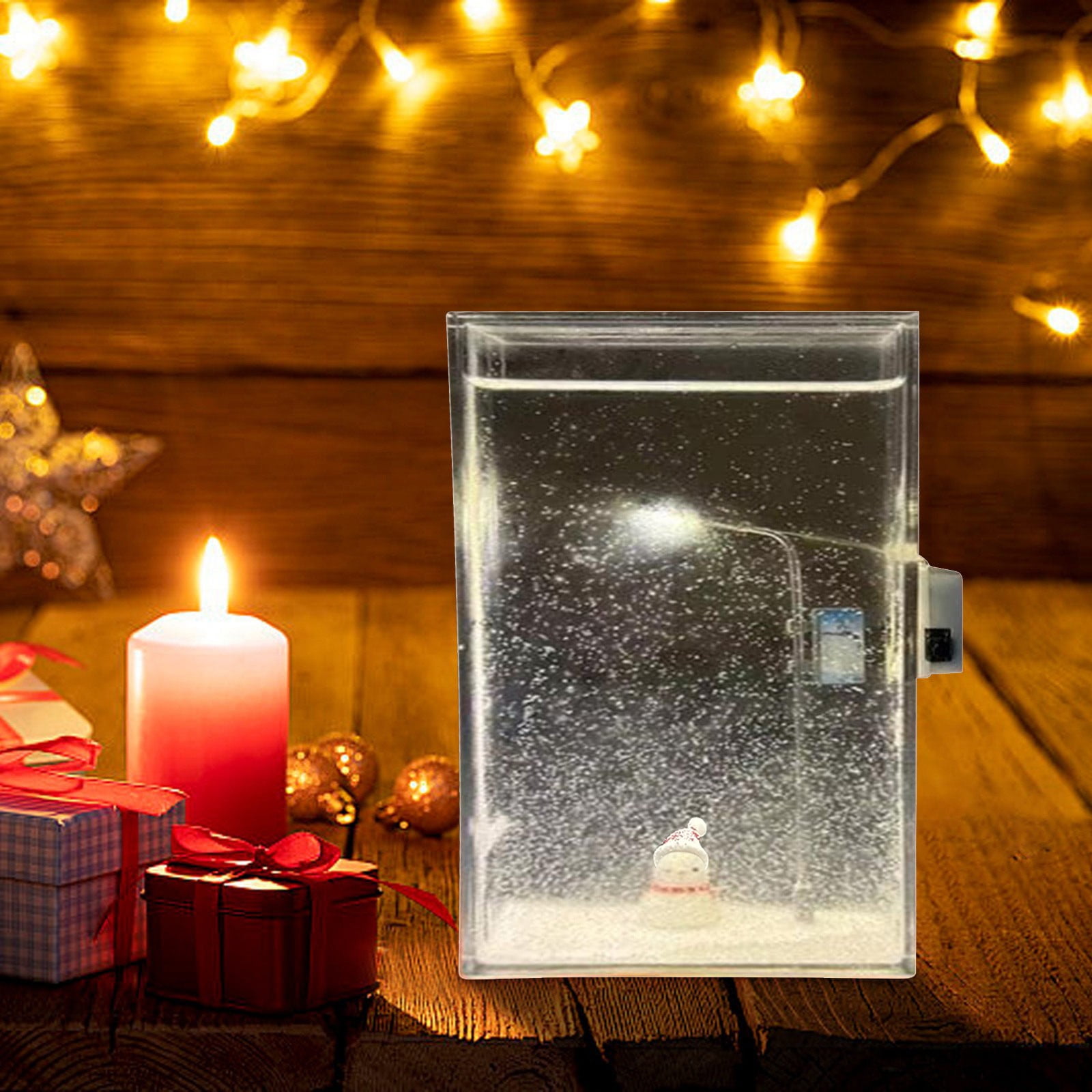 Snowy Night Snowfall Lamp, Street Light Snow Globe,Diy Materials Street ...
