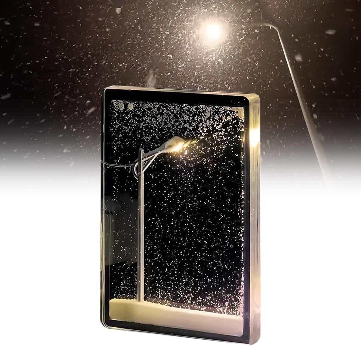 Snowy Night Street Lamp DIY Materials Street Flowing Lamp Snow Night ...