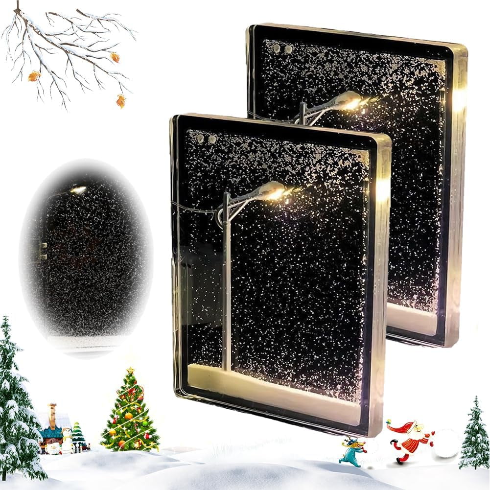 Snowy Night Street Lamp DIY Materials Street Flowing Lamp Snow Night ...