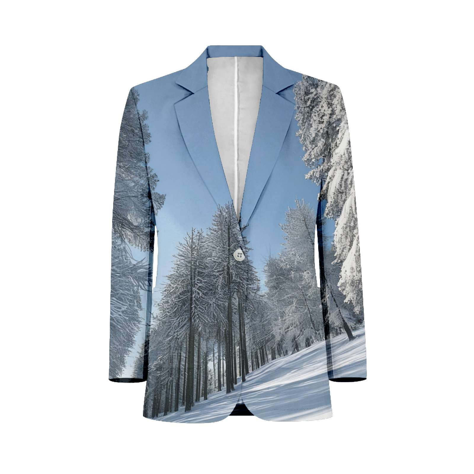 Snowy Pine Forest Scene Customized Men's Suits full man Shawl Collar ...