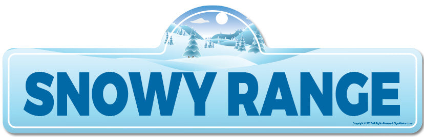 Snowy Range Street Sign | Indoor/Outdoor | Skiing Skier Snowboarder ...