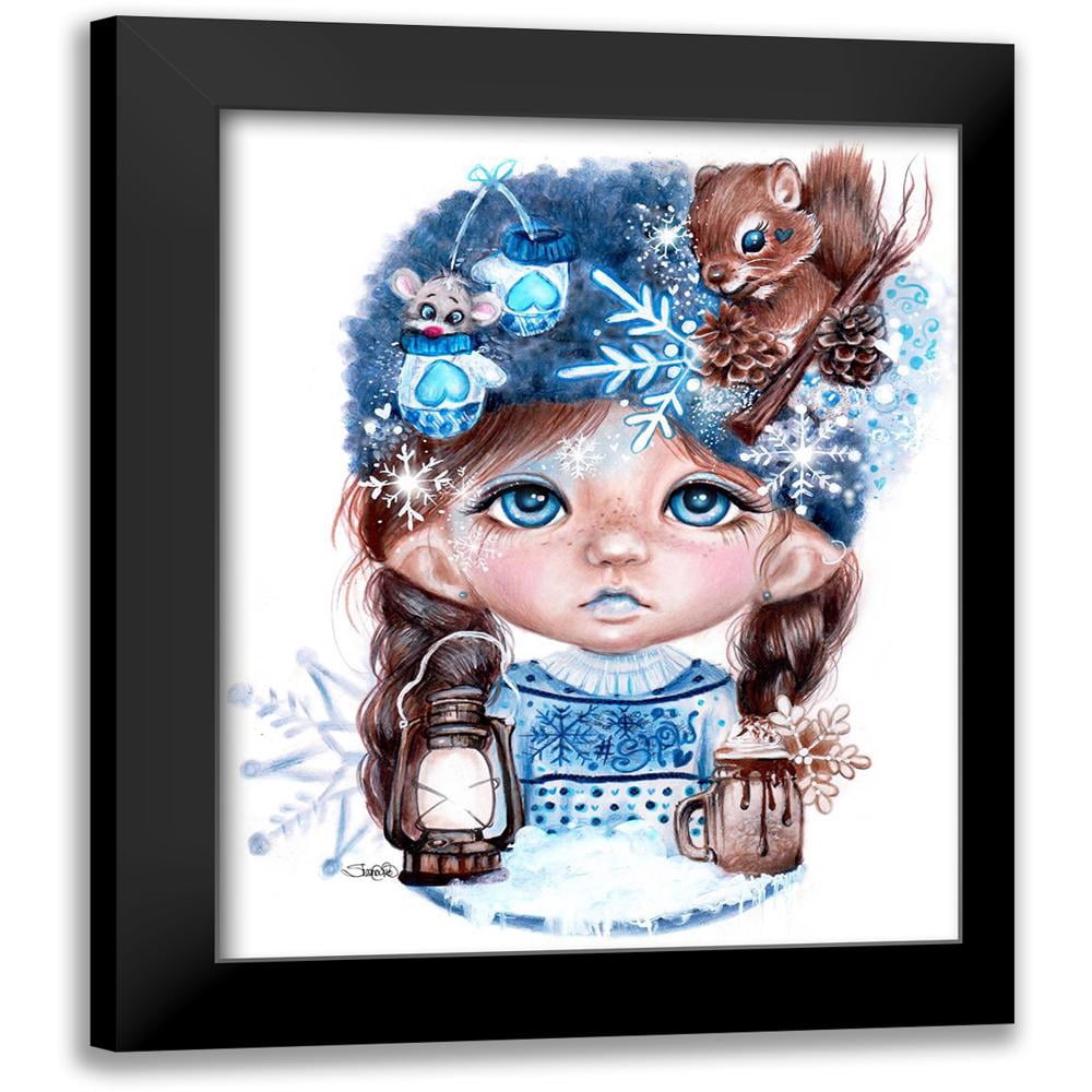 Snowy Saraphina - Winter MunchkinZ Elf 15x18 Black Modern Framed Museum ...