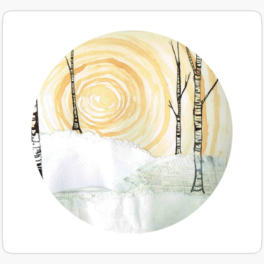 Snowy Scene Sticker Phone Decal Water Bottle Stickers Car Decals ...