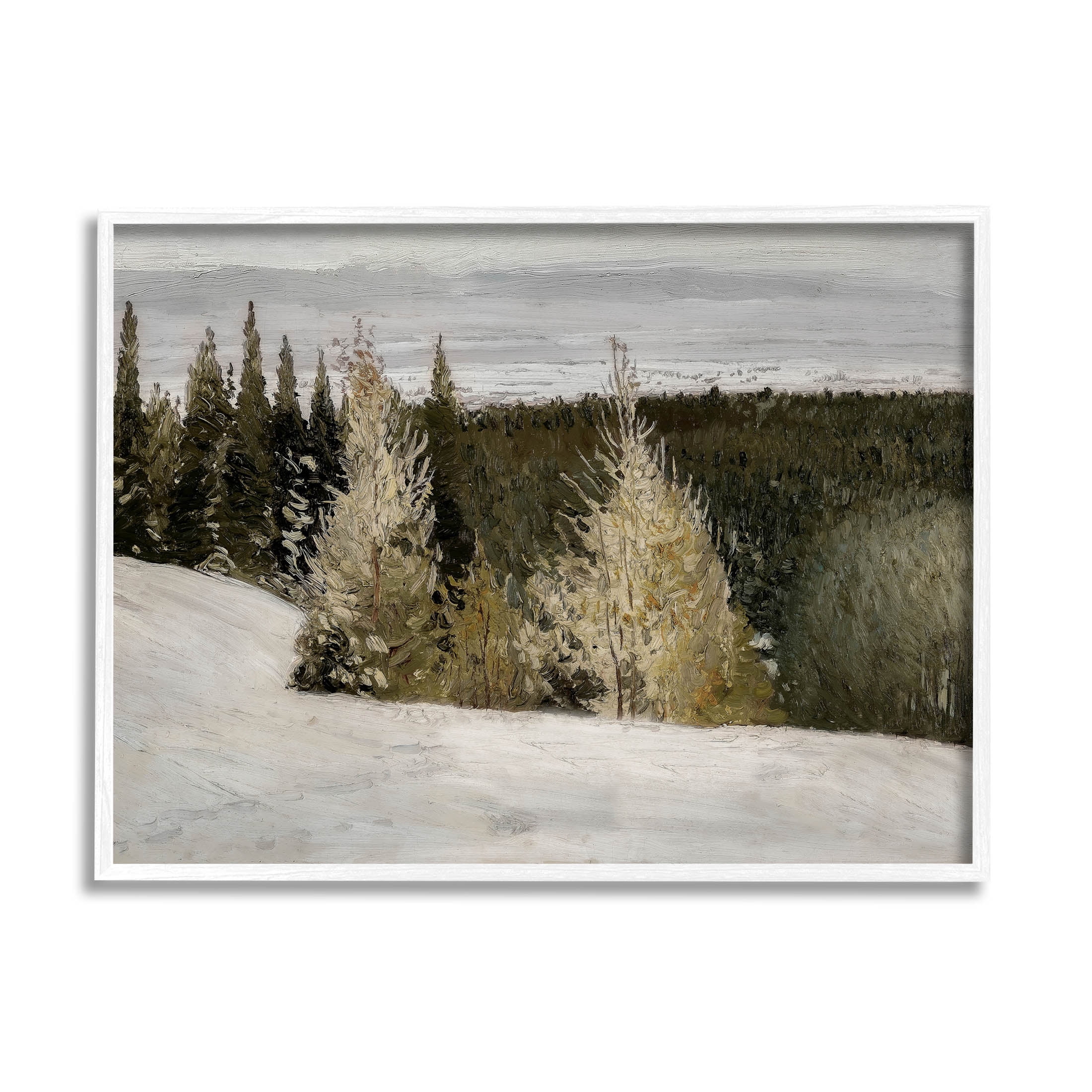 Free Shipping! Stupell Industries Snowy Slopes Forest Landscape White ...