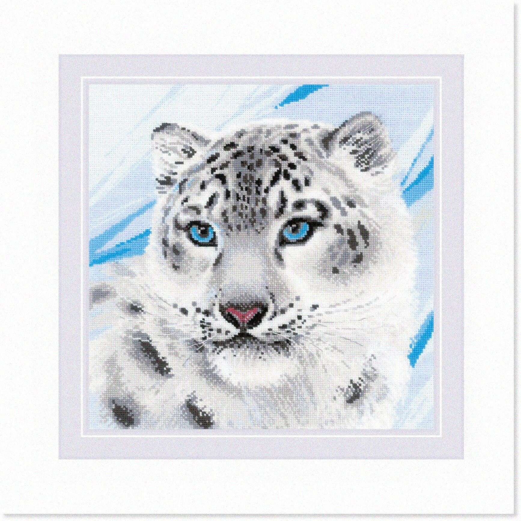 Snowy Stitch Leopard Craft Kit - DIY Cross Stitch Embroidery Set for ...