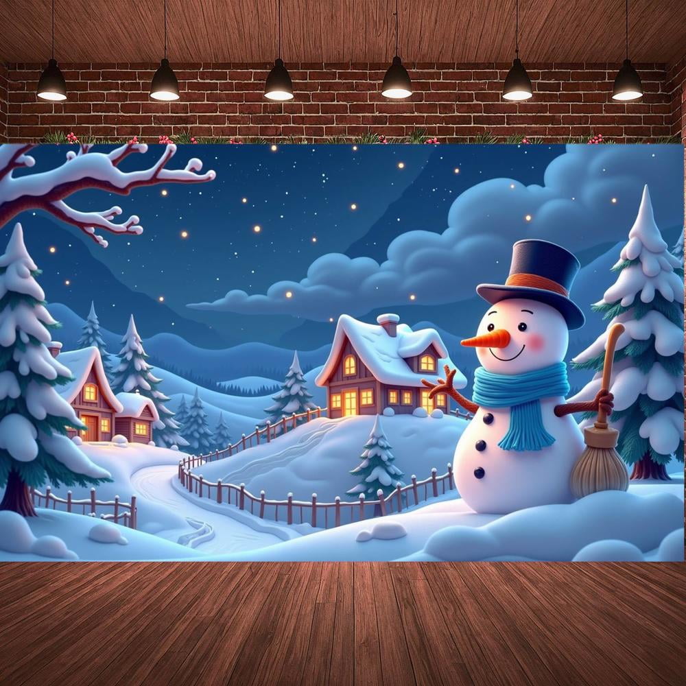 Snowy Theme Winter Banner Blue Tone Christmas Banner Christmas Winter ...