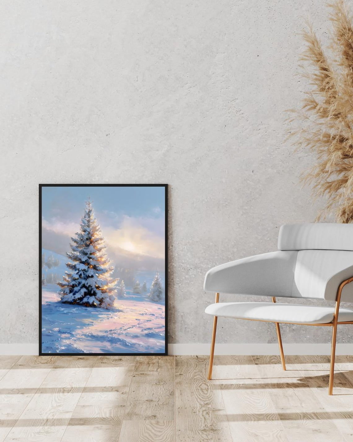 Snowy Tree WinterWall Art Poster Decor Wall Art Wall Decor, Unframed ...