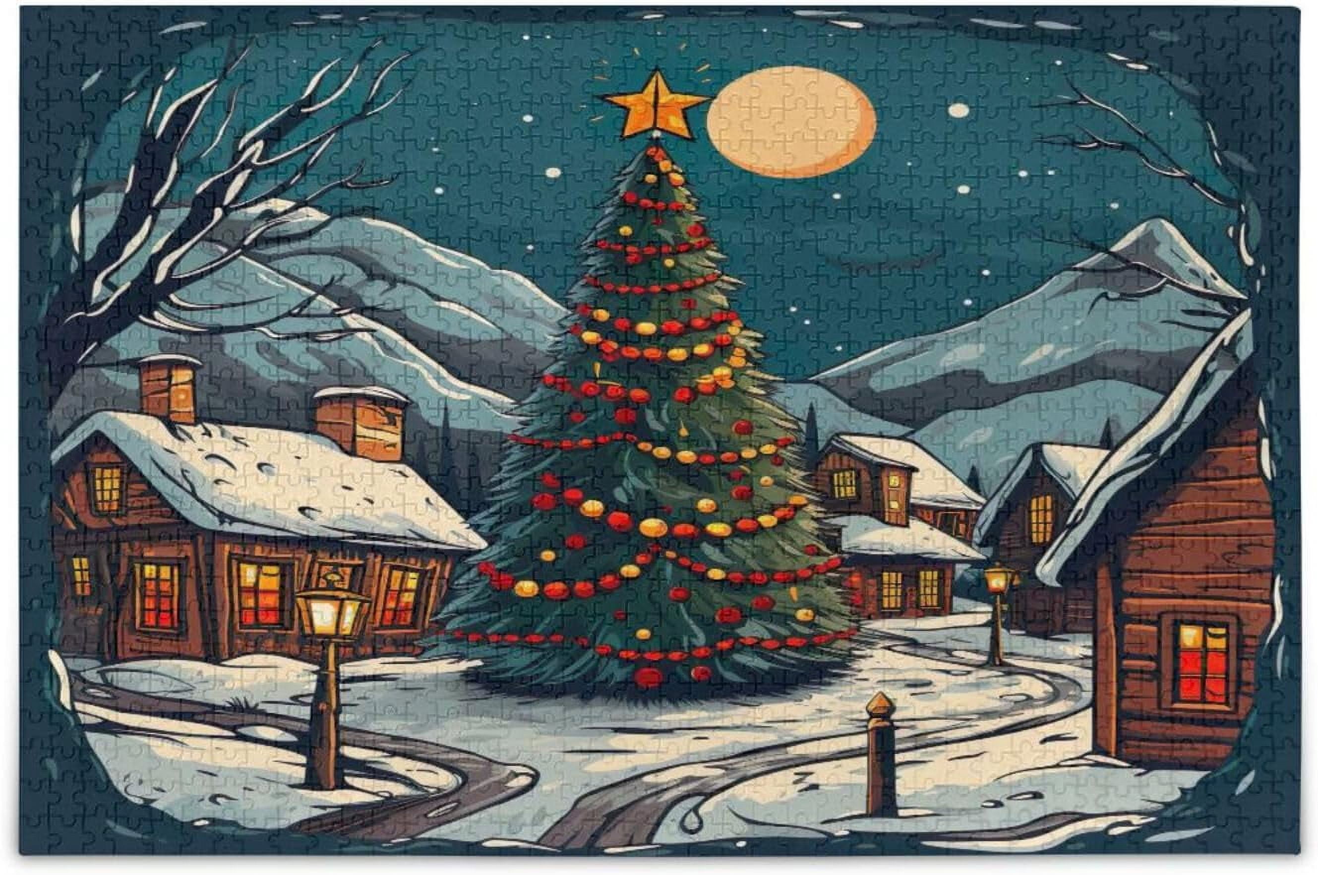 Snowy Village Jigsaw Puzzles for Adults 1000 Pieces, Puzzles for Adults ...