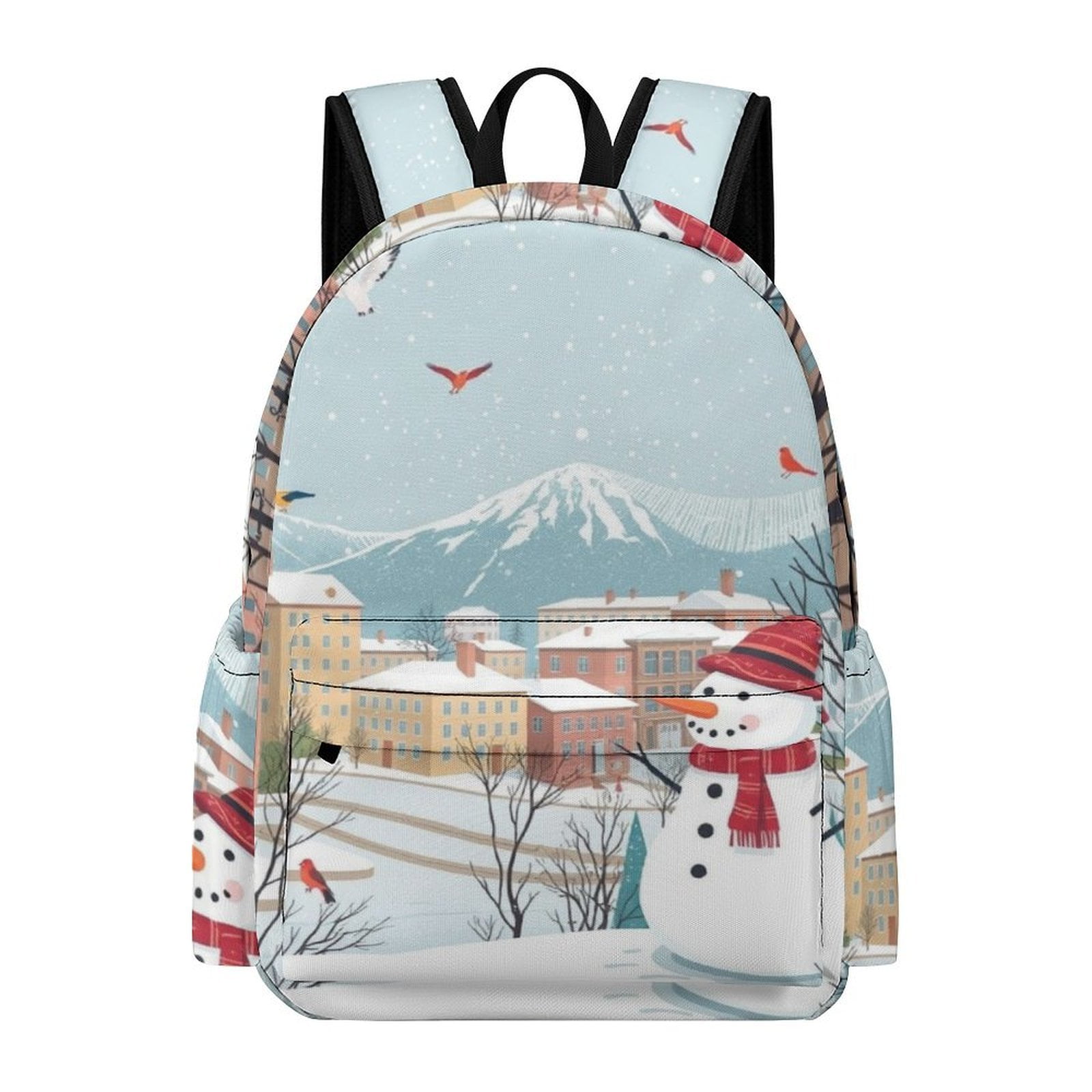 Snowy Village Snowman Backpack for Men Women Fashion Student Business ...