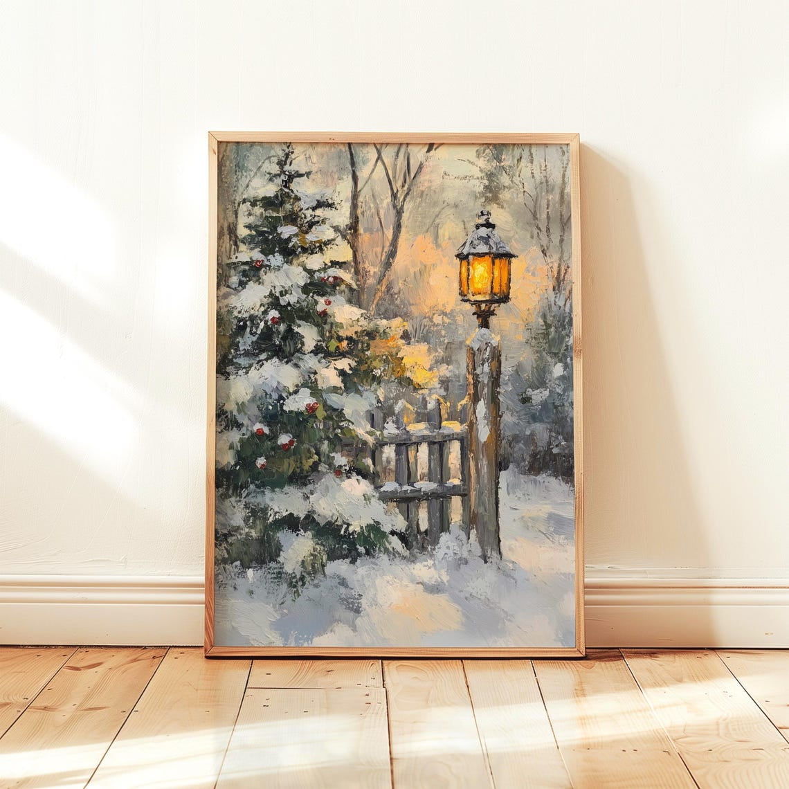 Snowy Winter Evergreen Poster, Vintageposter, Rustic Cottagecore Winter ...