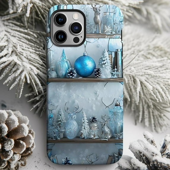 Snowy Winter Wonderland Bookshelf Bookish Holiday Phone Case with ...