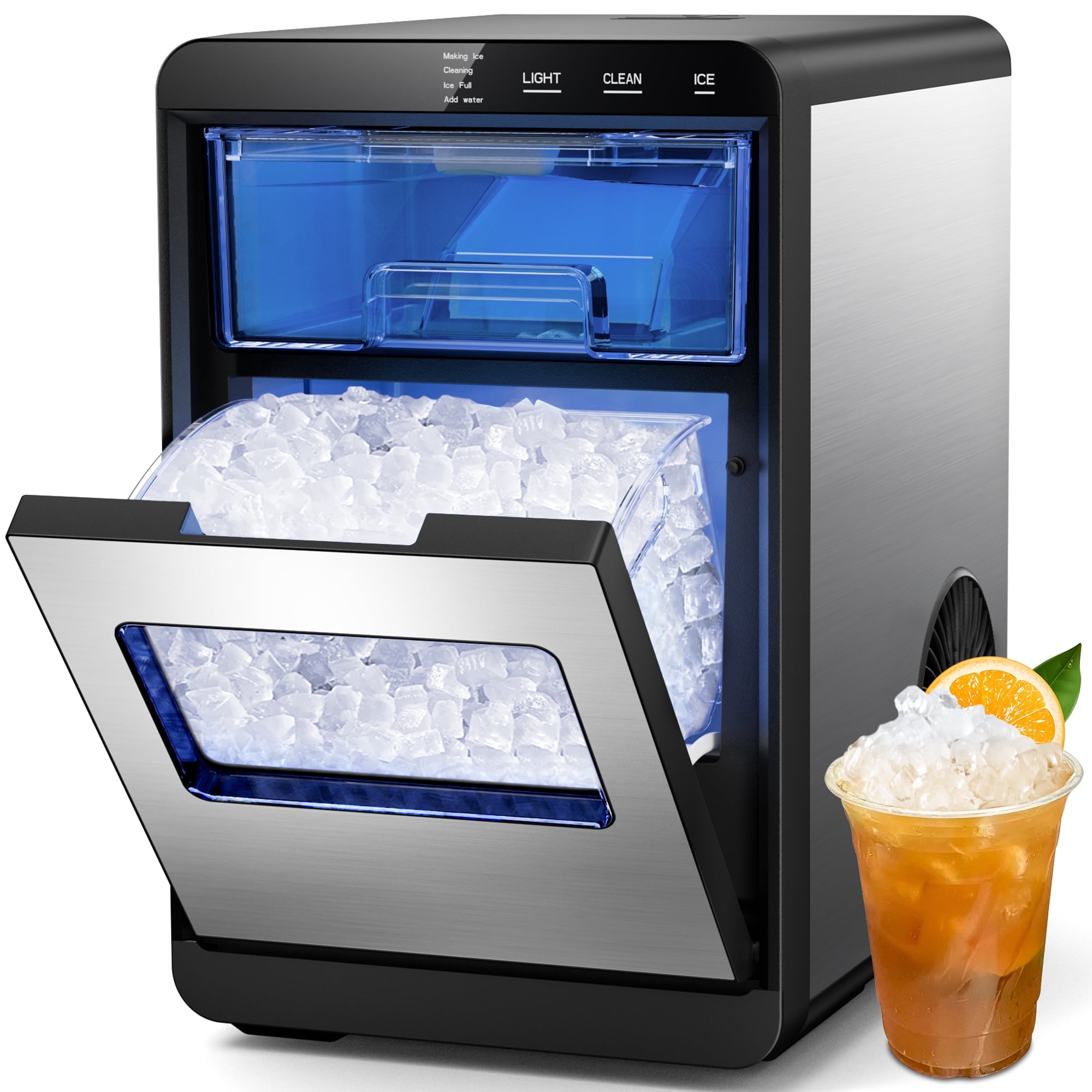 Snowyermine Nugget Ice Maker Countertop, 44lbs per Day Chewable Pebble ...