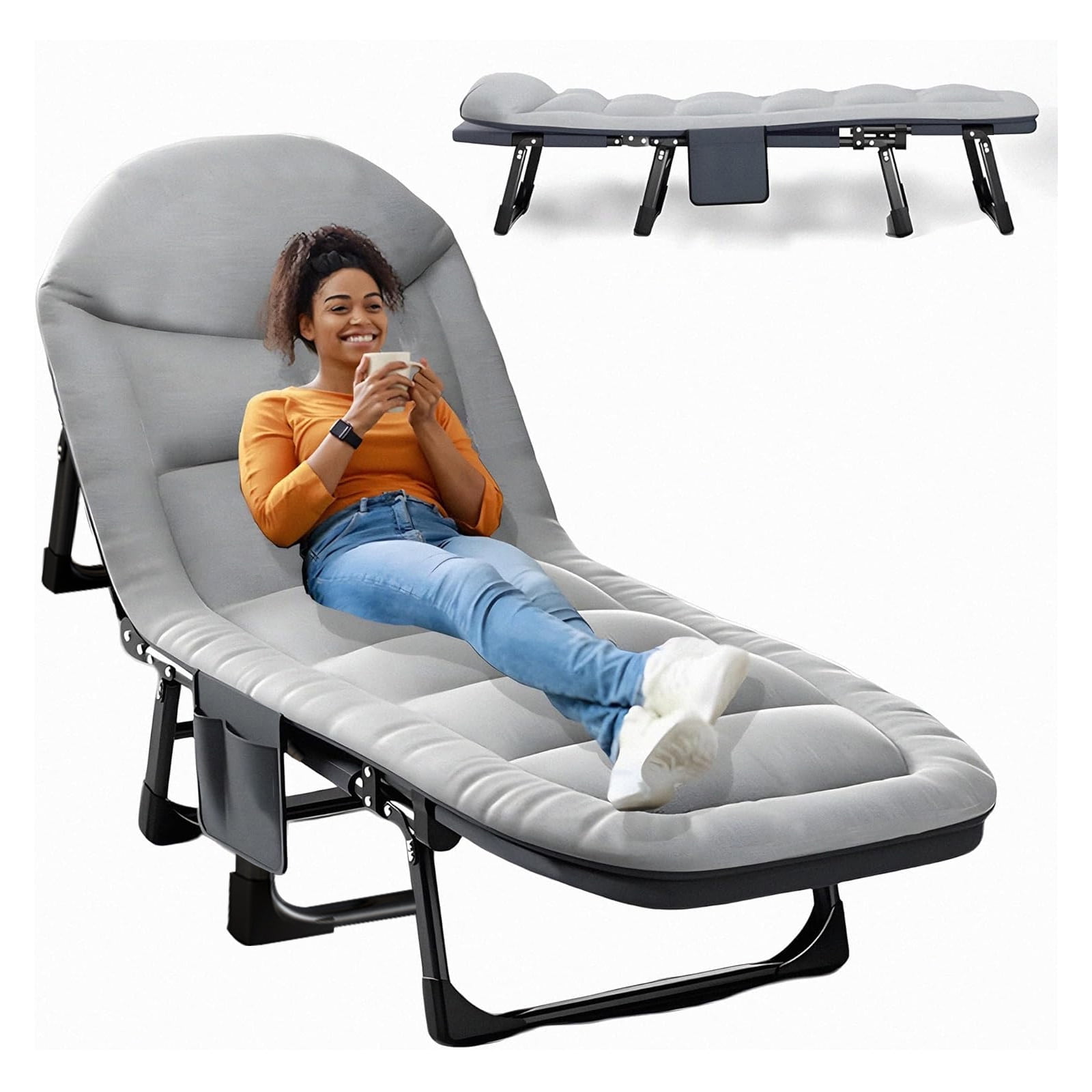 SnozeFlex Foldable Camping Cot for Adults, 6 Adjustable Positions ...