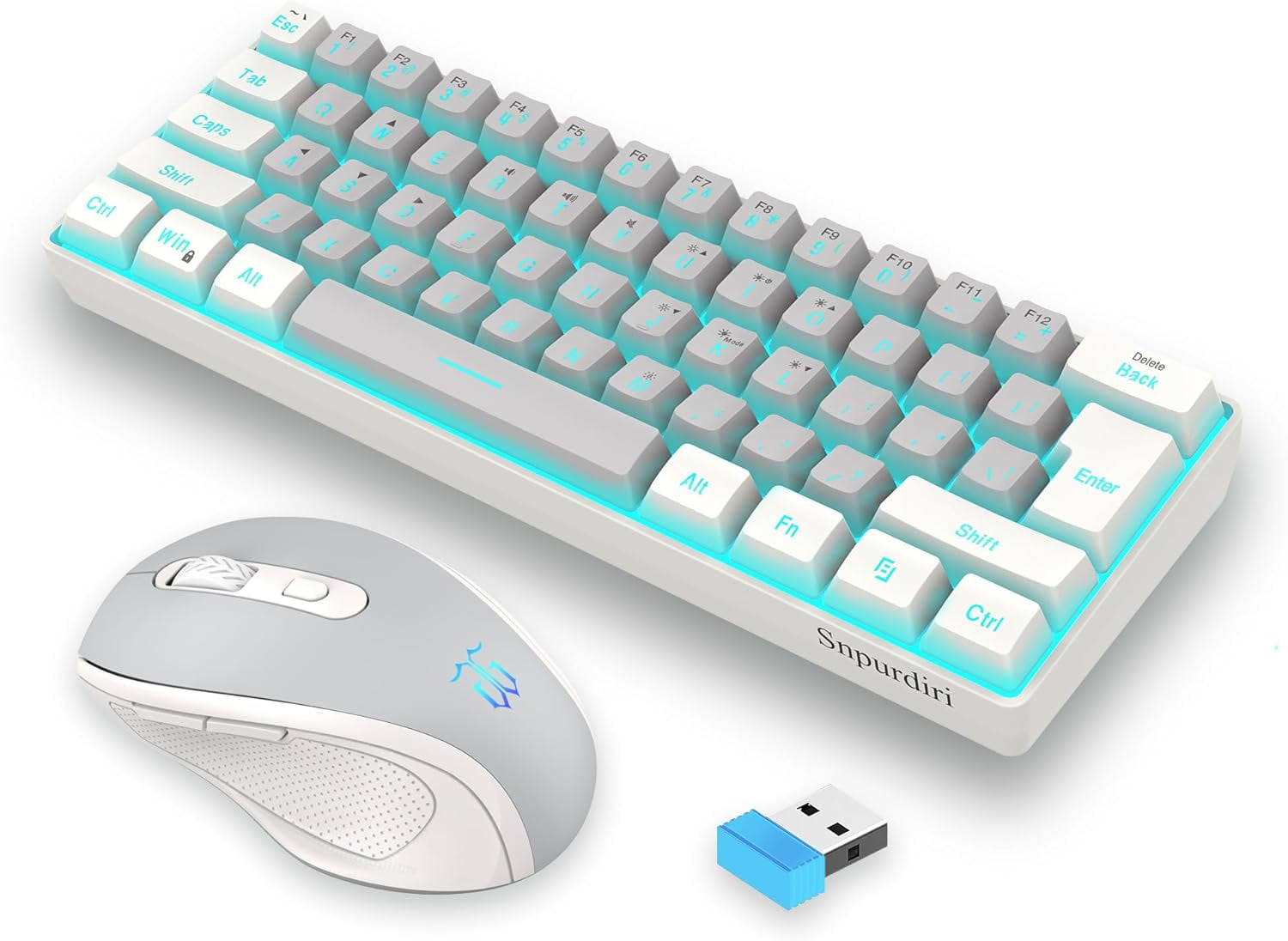 Snpurdiri 2.4G Wireless Gaming Keyboard and Mouse Combo, Include Mini ...