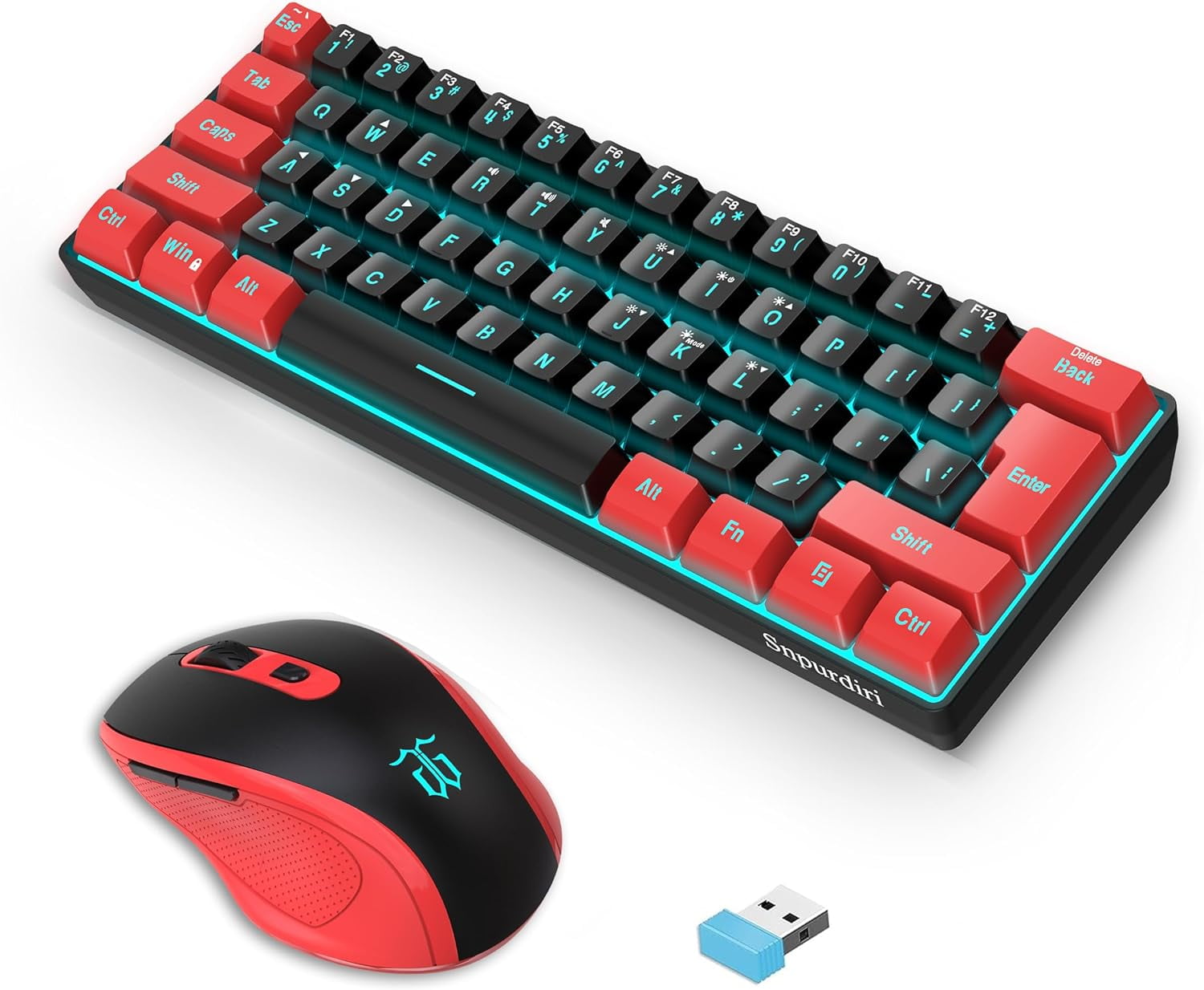 Snpurdiri 2.4G Wireless Gaming Keyboard and Mouse Combo, Include Mini ...