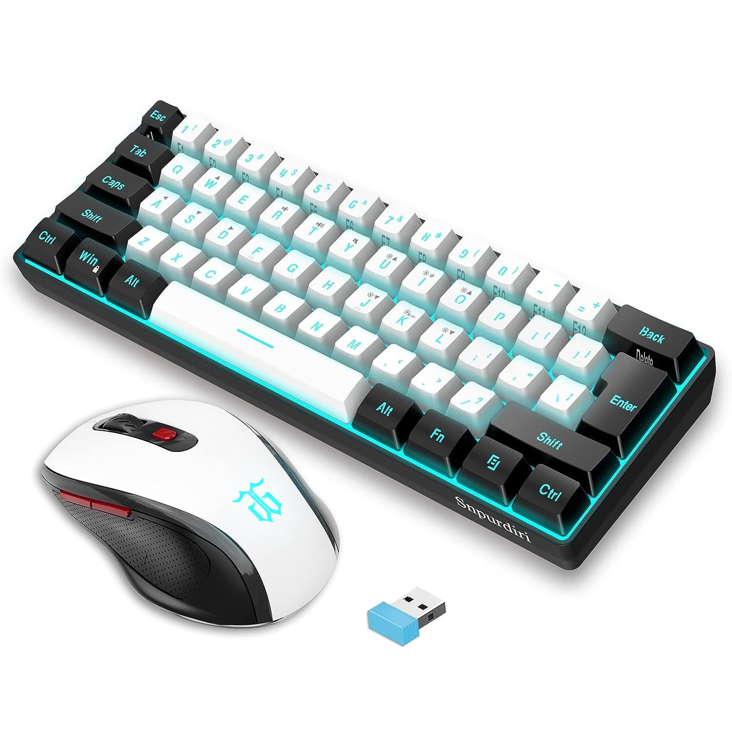 Snpurdiri 2.4G Wireless Gaming Keyboard and Mouse Combo, Include Mini ...