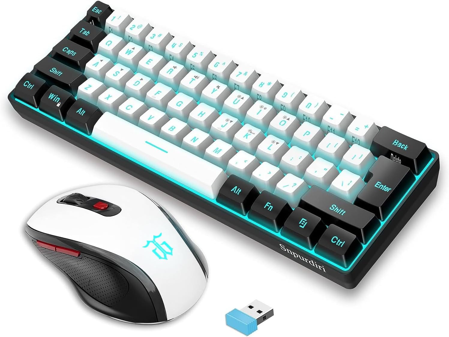Snpurdiri 2.4G Wireless Gaming Keyboard and Mouse Combo, Include Mini ...
