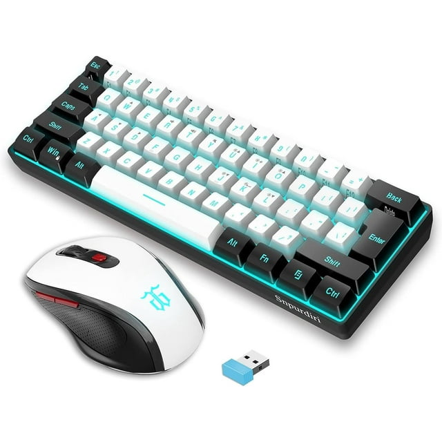 Snpurdiri 2.4G Wireless Gaming Keyboard and Mouse Combo, Include Mini ...