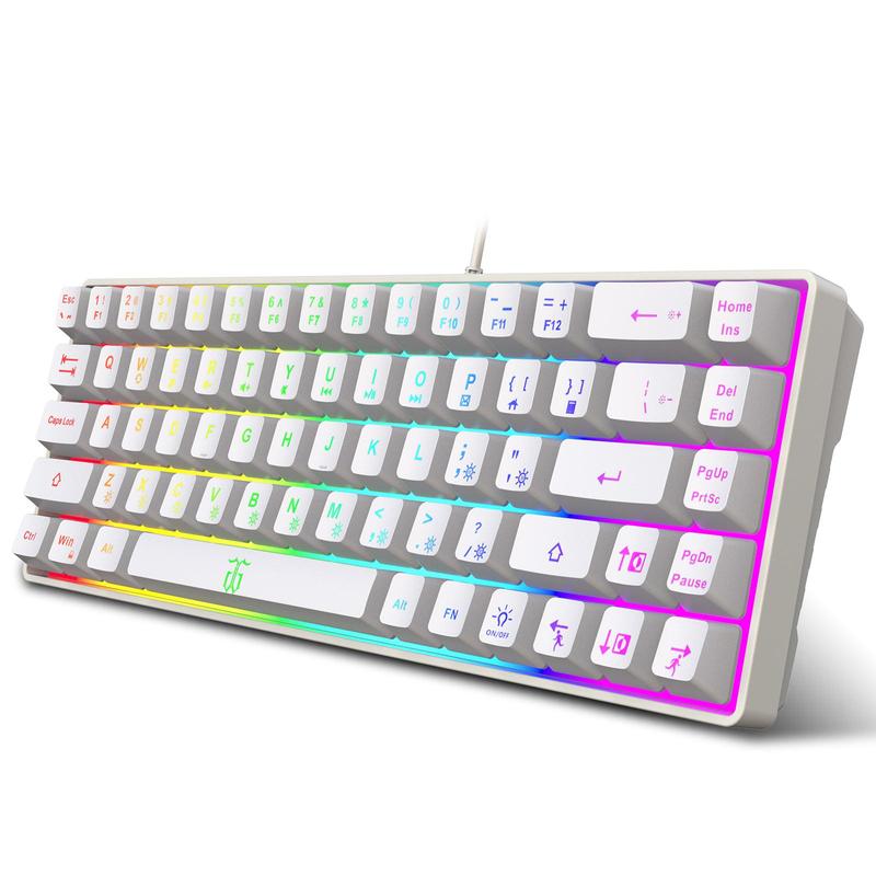 Snpurdiri 60% Gaming Keyboard, LED Backlit Keyboard, 68 Keys, Small ...