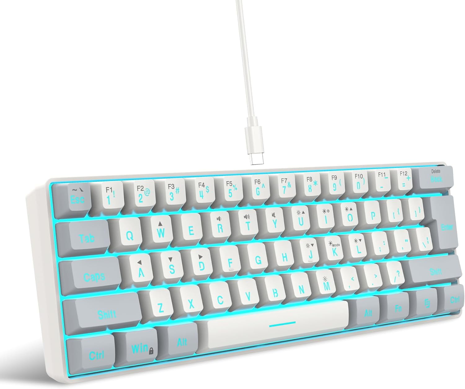 Snpurdiri 60% Wired Gaming Keyboard, RGB Backlit Mini Keyboard ...
