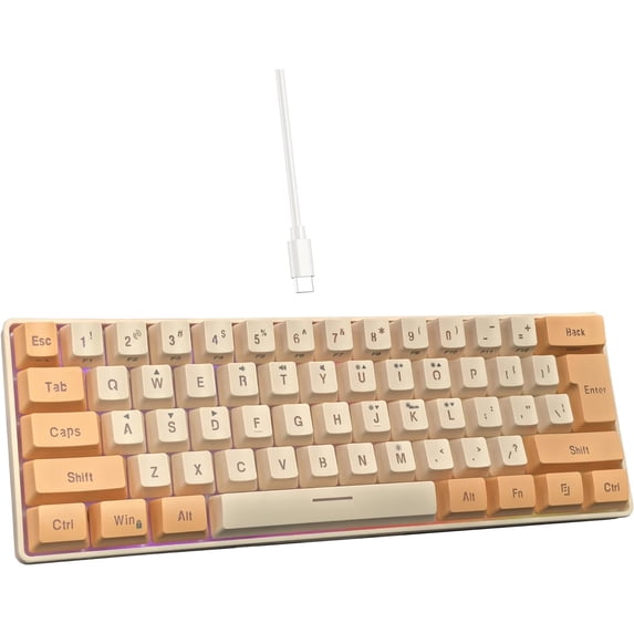 Snpurdiri 60% Wired Gaming Keyboard, RGB Backlit Ultra-Compact Mini ...