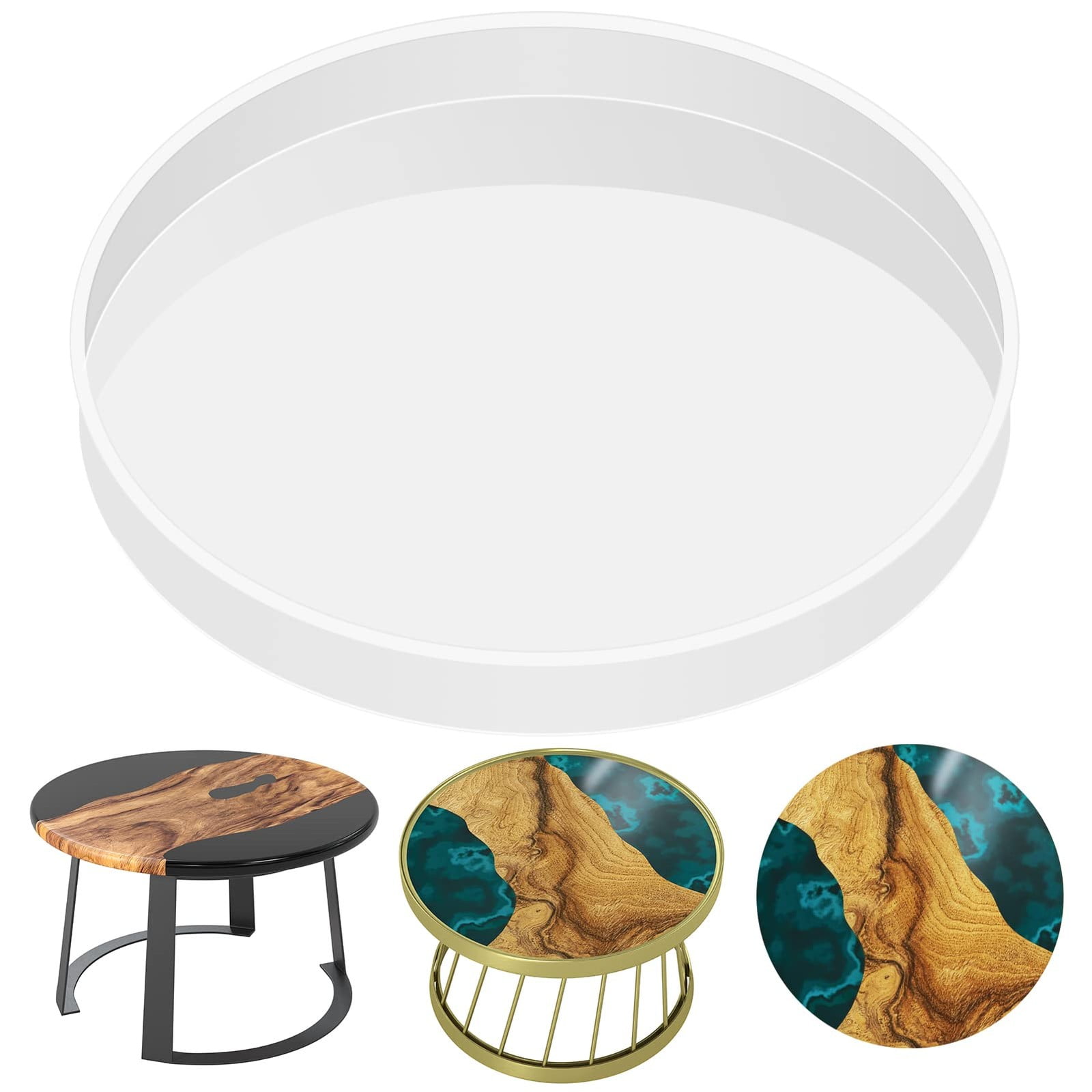 Sntieecr 24 Inch Resin Table Molds, Large Round Epoxy Table Mold for ...