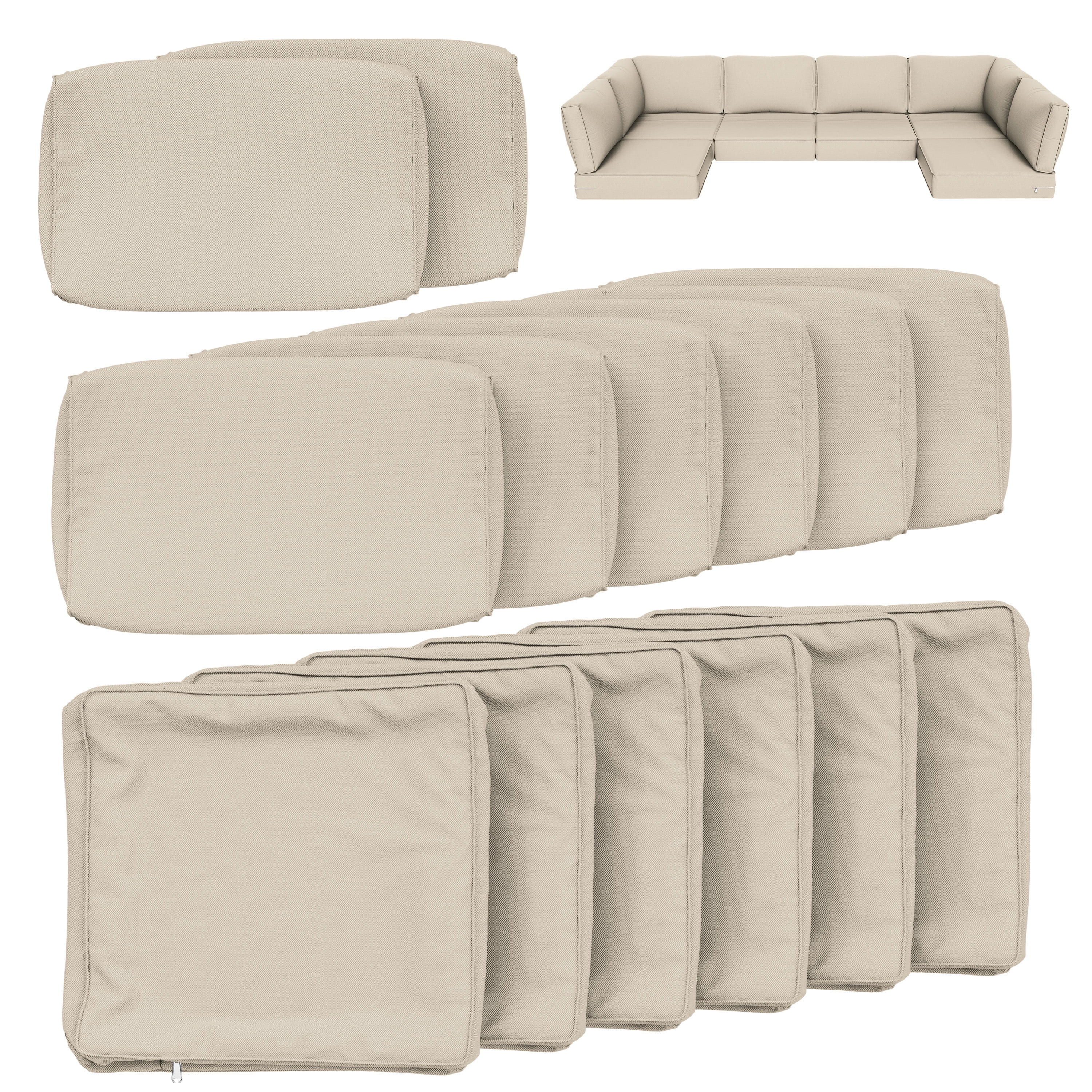 Snubbull 14 Piece 26" x 26" Patio Cushion Covers Replacement, Outdoor ...