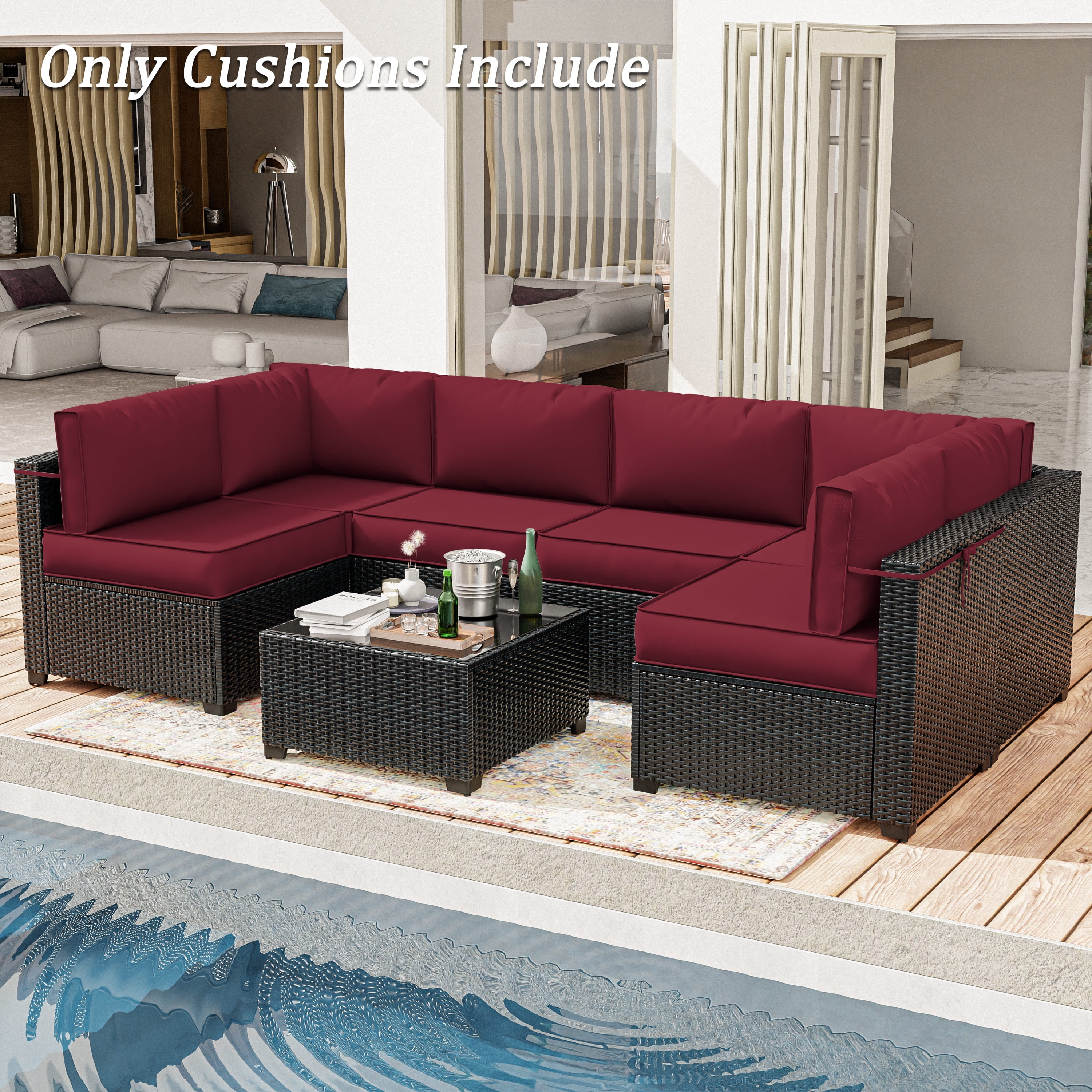 Snubbull Outdoor Replacement Cushions for Patio Furniture, 4