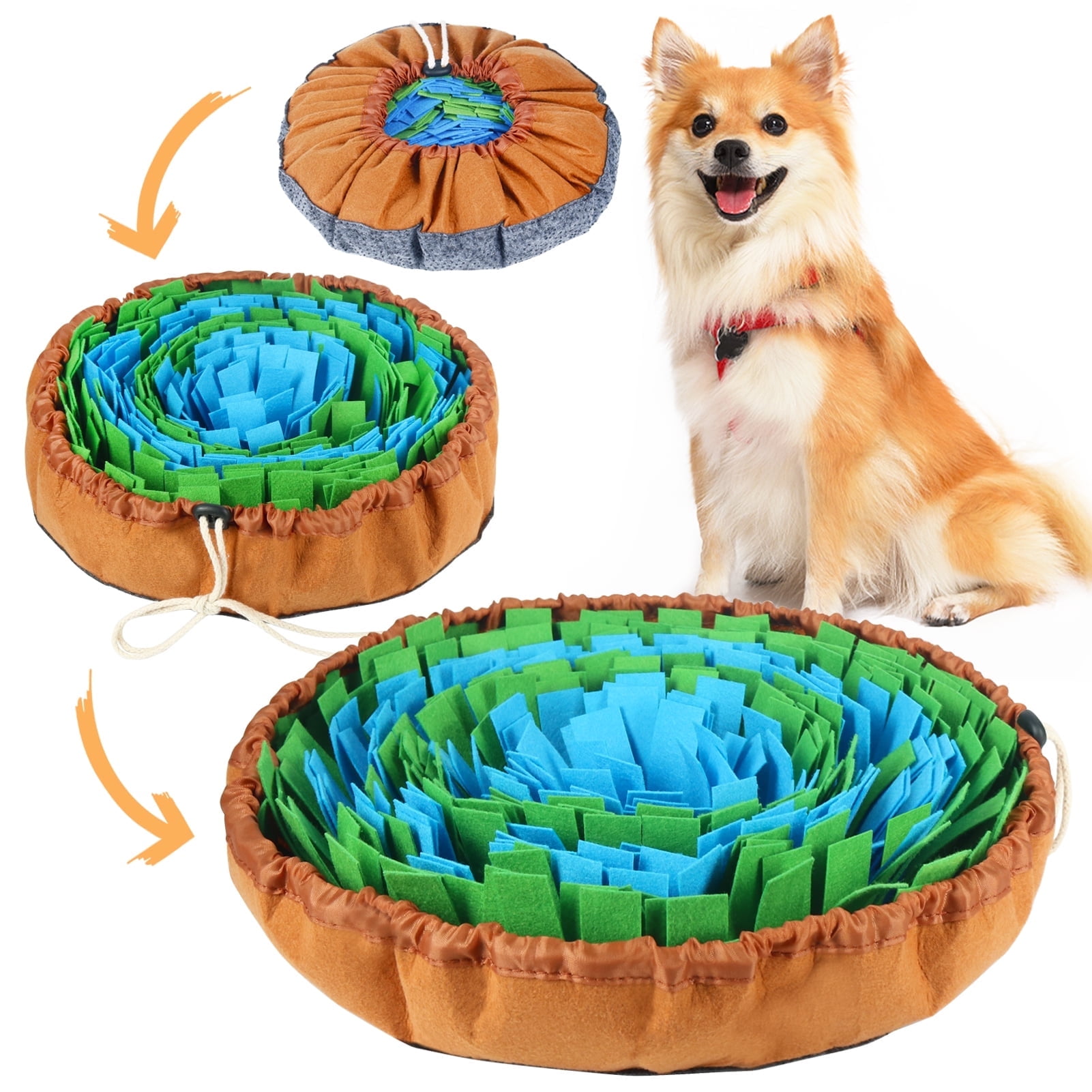 Vivifying Snuffle Mat for Dogs, Adjustable 17*17 inch Pet Treat Feed ...