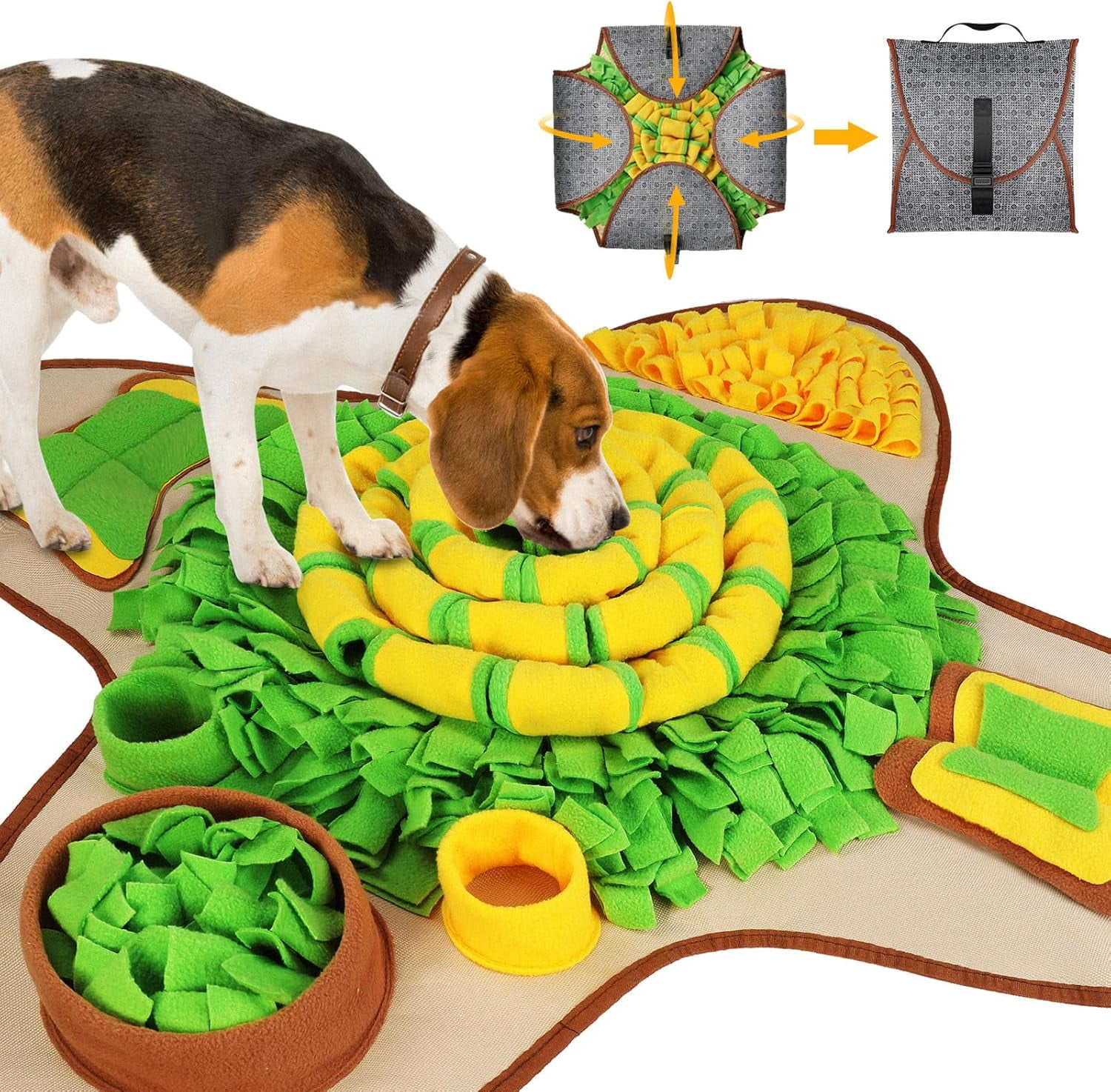 Snuffle Mat for Dogs Large Breed, 28.3''x28.3'' Interactive Puzzle Dog ...