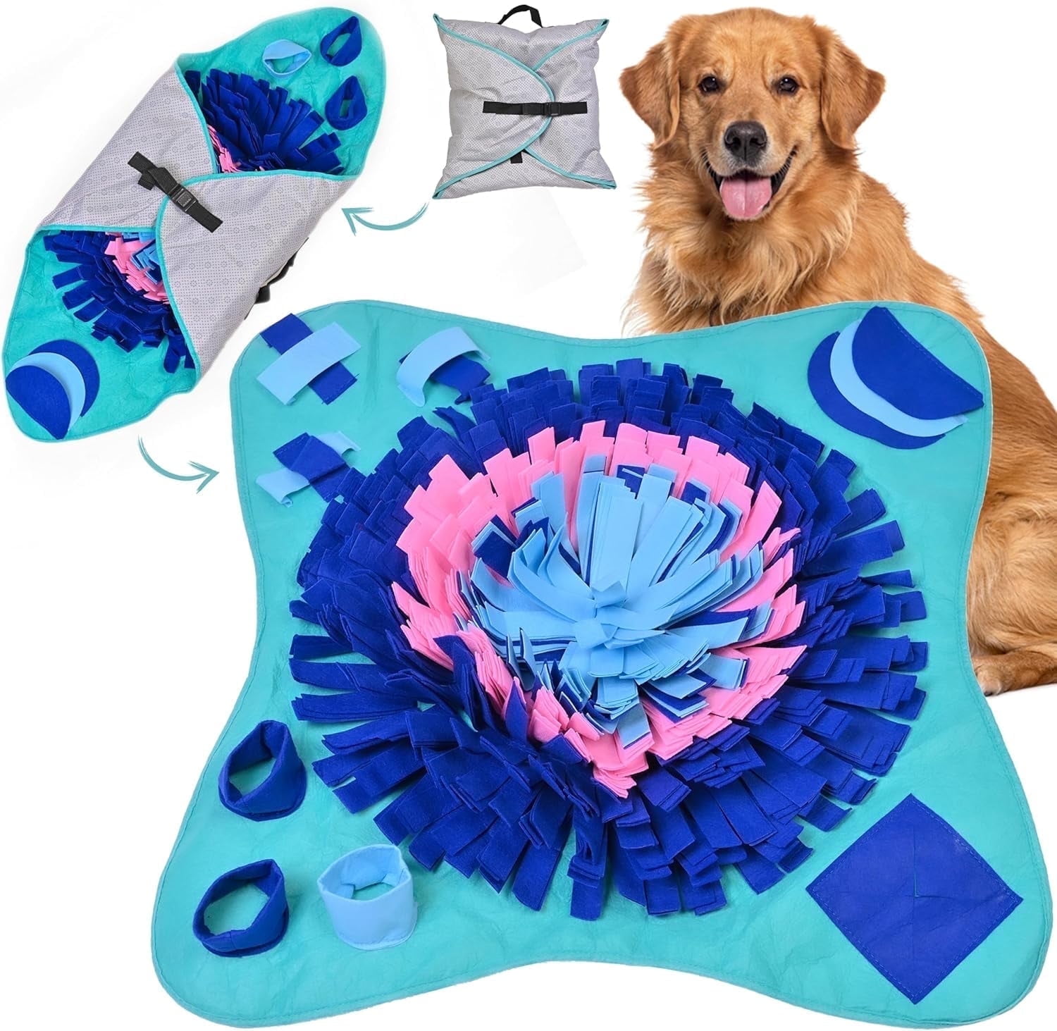 Snuffle Mat for Dogs Large Breed, Cats - 25" x 25’’ Dog Enrichment Toys ...