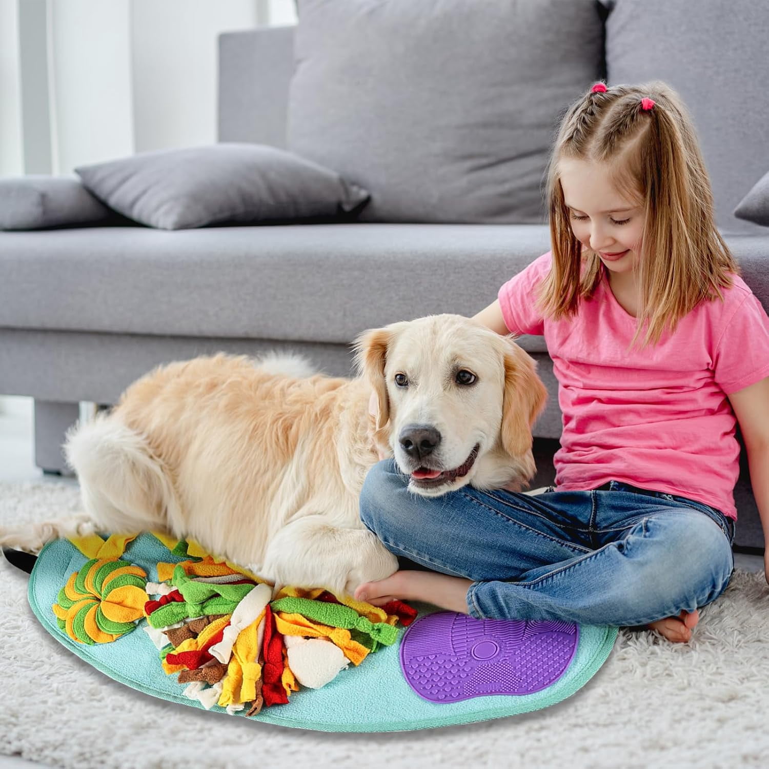 Snuffle Mat for Small Dogs - Interactive Puzzle Toy with Squeakers ...